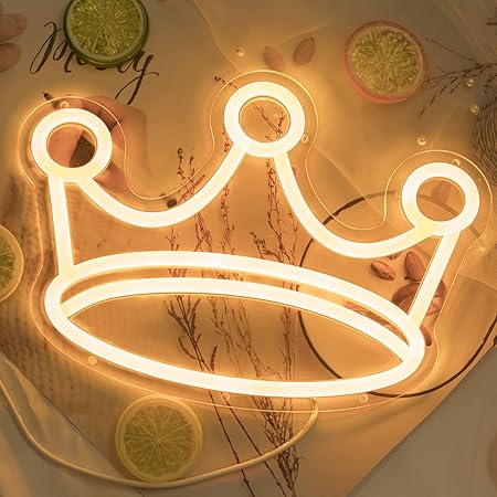 Amazon.com : Chi-buy Crown LED Neon Sign Cute Neon lights, USB Powered ...