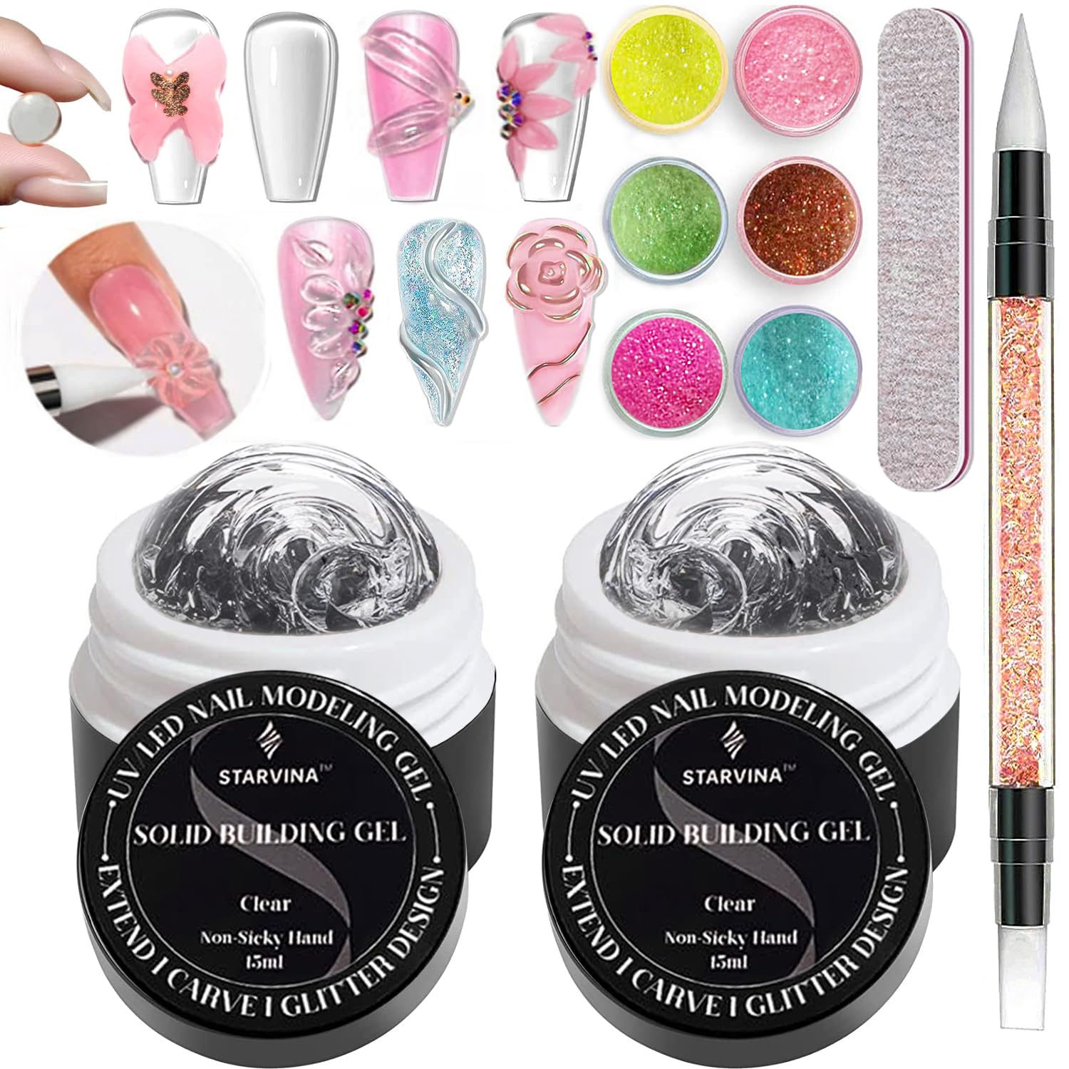 Amazon.com : STARVINA Solid Builder Gel for Nails, 3D Nail Extension ...
