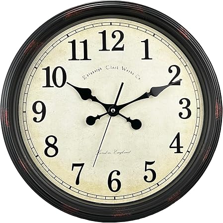 Amazon.com: DIYZON Round Classic Wall Clock Silent Non Ticking 16 Inch ...