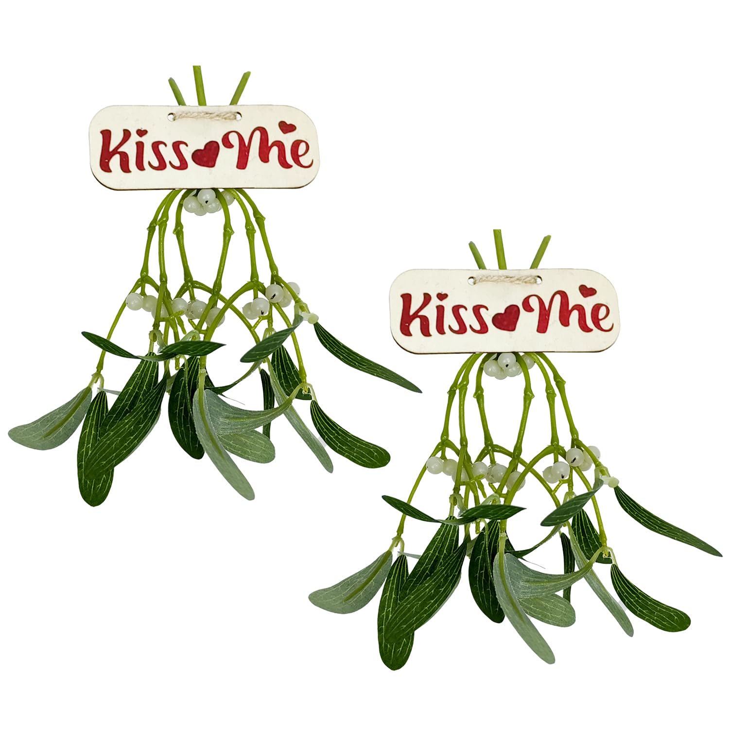 Amazon.com: SPWOLFRT Artificial Christmas Mistletoe Decor, 2Pcs Hanging ...