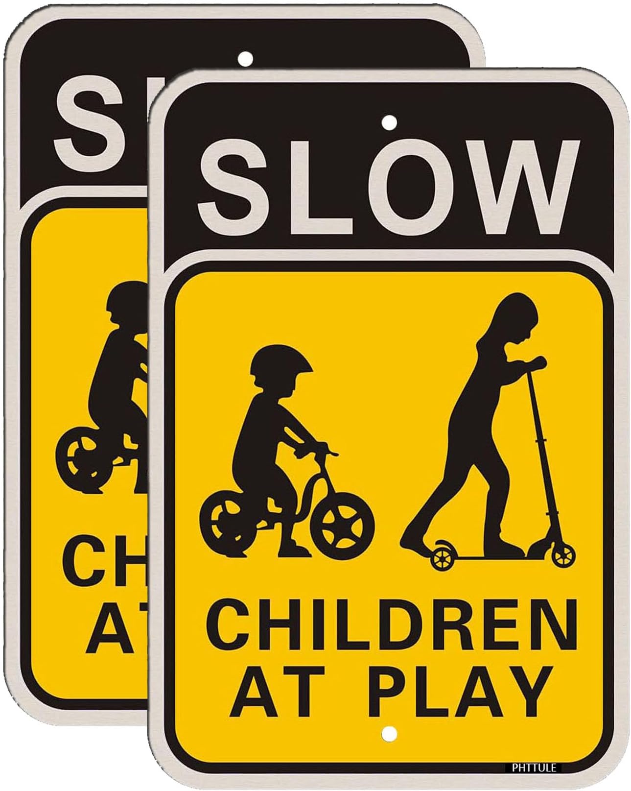Amazon.com: PHTTULE Slow Children at Play Signs 2 Pack, 18 x 12 Inches ...