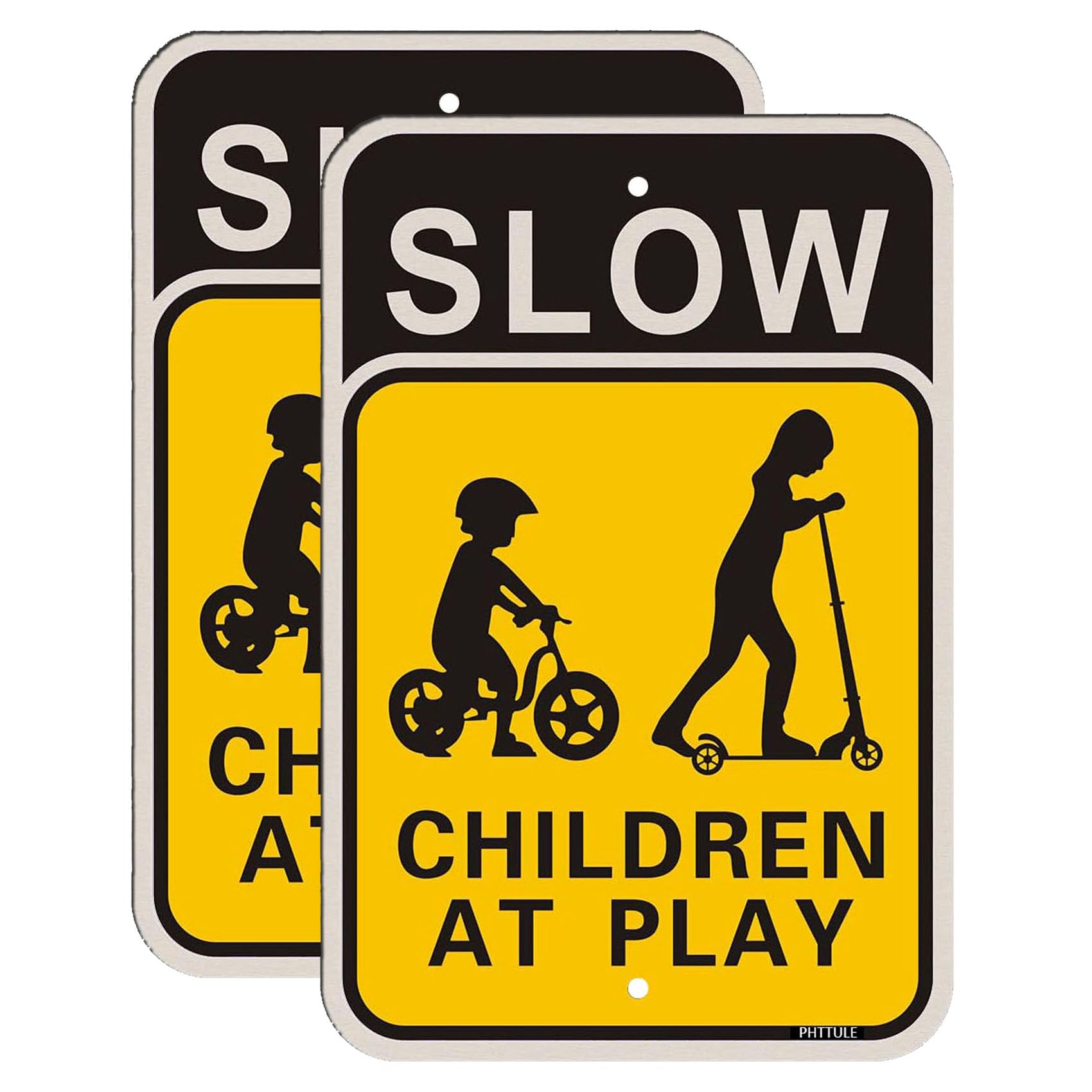 Amazon.com: PHTTULE Slow Children at Play Signs 2 Pack, 18 x 12 Inches ...
