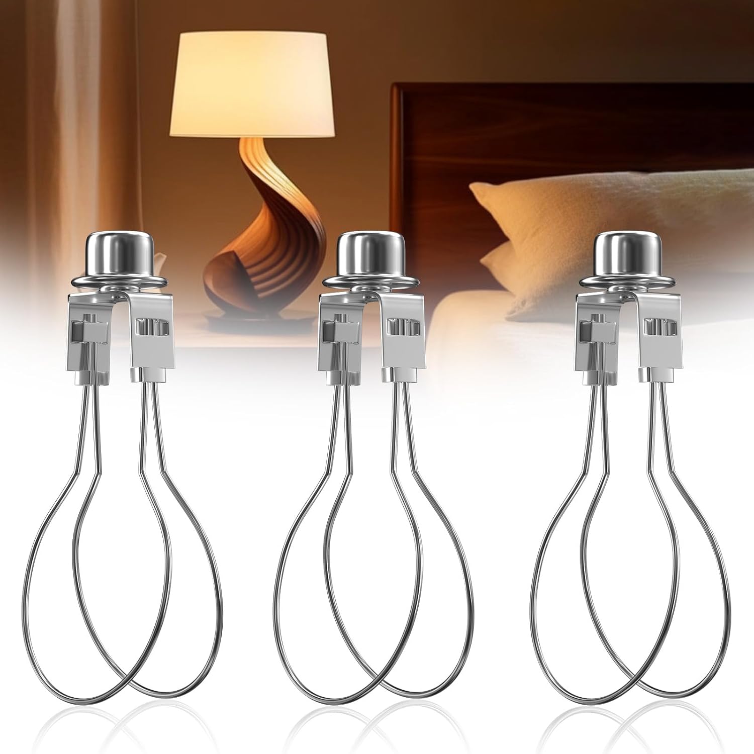 TobeBright Lamp Shade Holder,Lamp Shade Light Bulb Clip Adapter,3 Pack ...