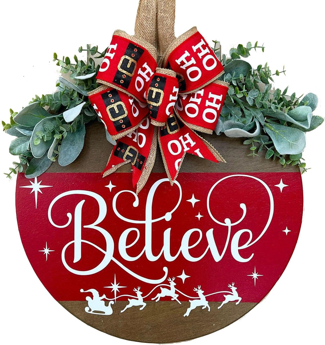 Amazon.com: Christmas Welcome Sign for Front Door, Hanging Wooden ...