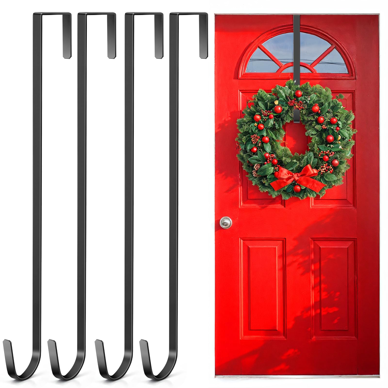 Amazon.com: Wreath Door Hanger 4 Pack, Garland Wreath Hangers for Front ...