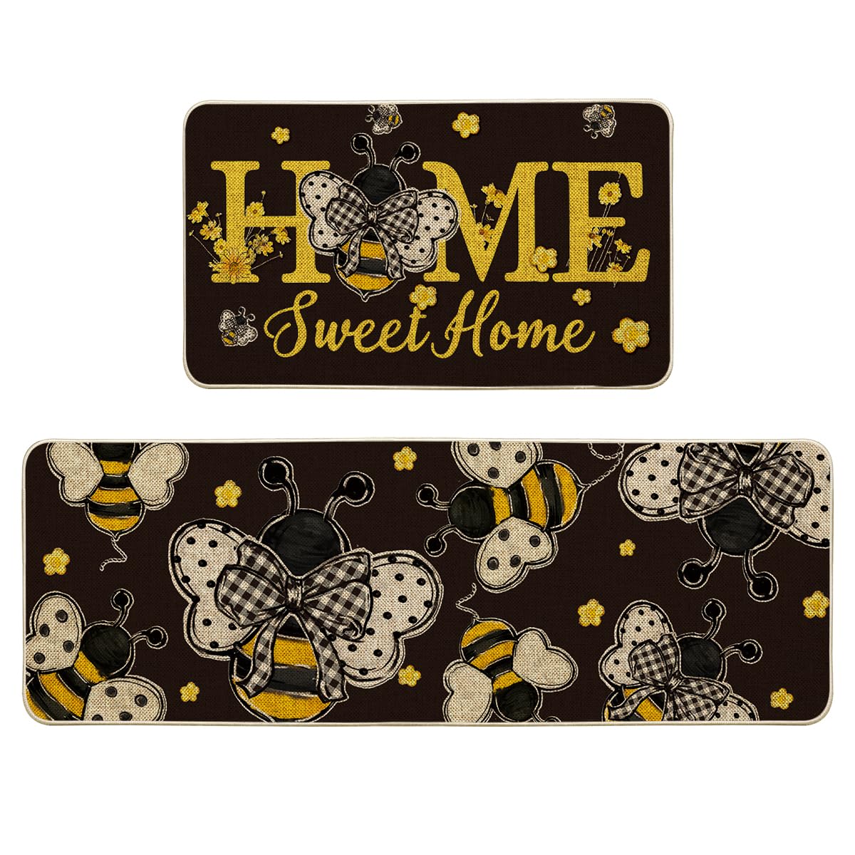 Amazon.com: Artoid Mode Black Bee Home Sweet Home Spring Kitchen Mats ...