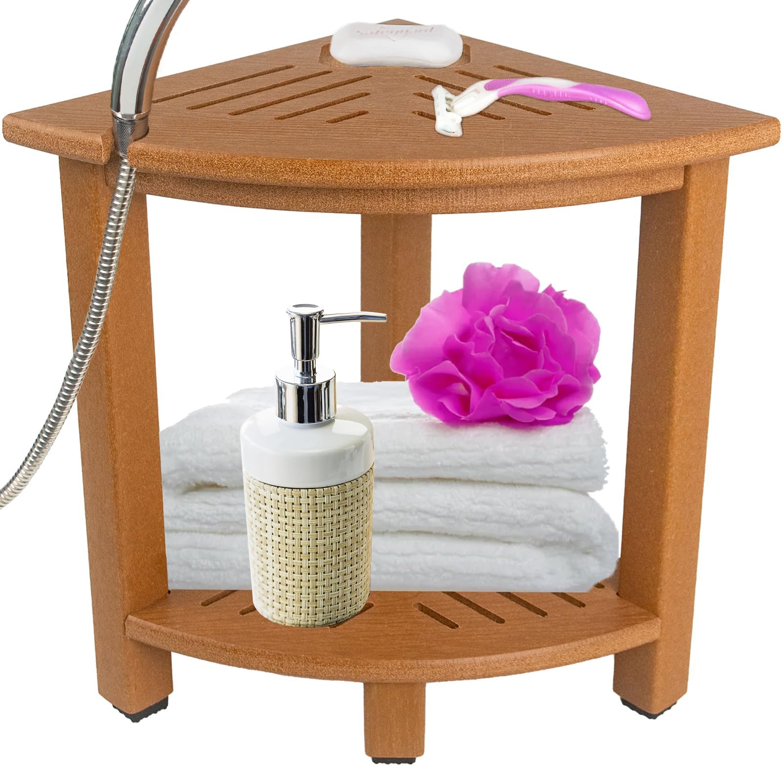 Amazon.com: Metal Corner Shower Foot Stool for Shaving Legs, Shower ...