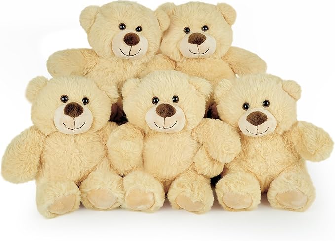 BenBen Teddy Bear Stuffed Animal, 5 Pack 10 inch Teddy Bear Bulk, Baby ...