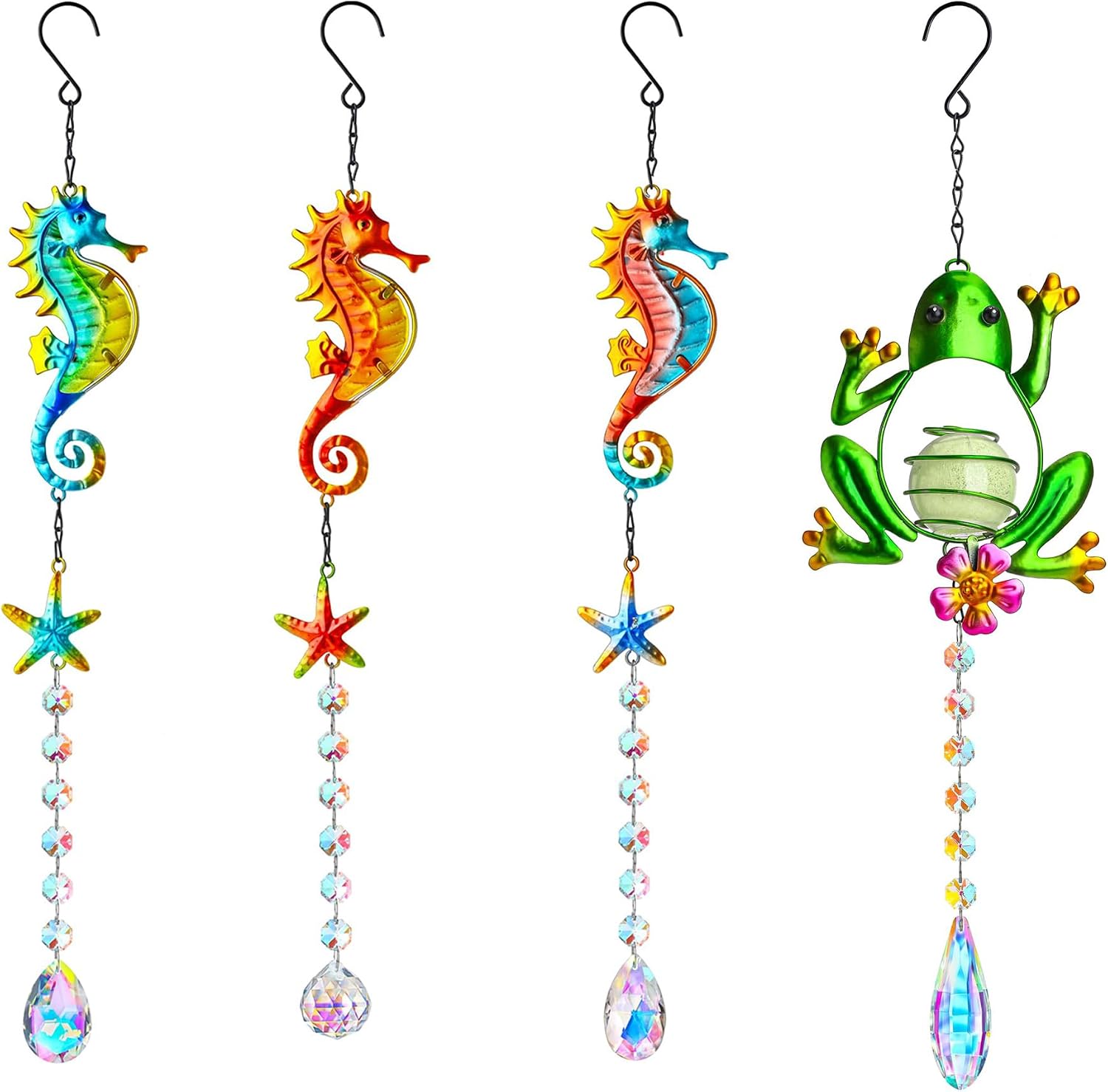 Amazon.com: Metal Frog Suncatcher Crystals, 3PCS Metal Seahorse ...