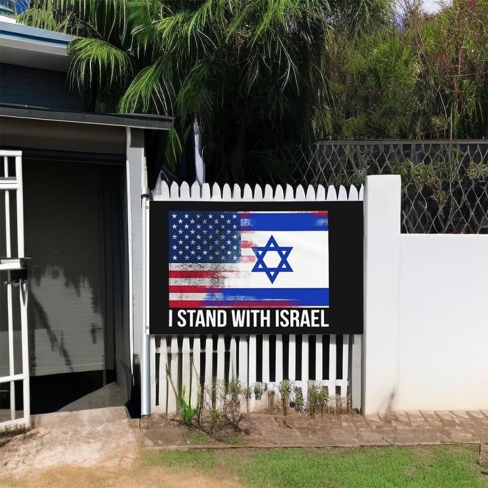 Bandera con texto en inglés «I Stand with Israel, USA Flag I Stand with ...
