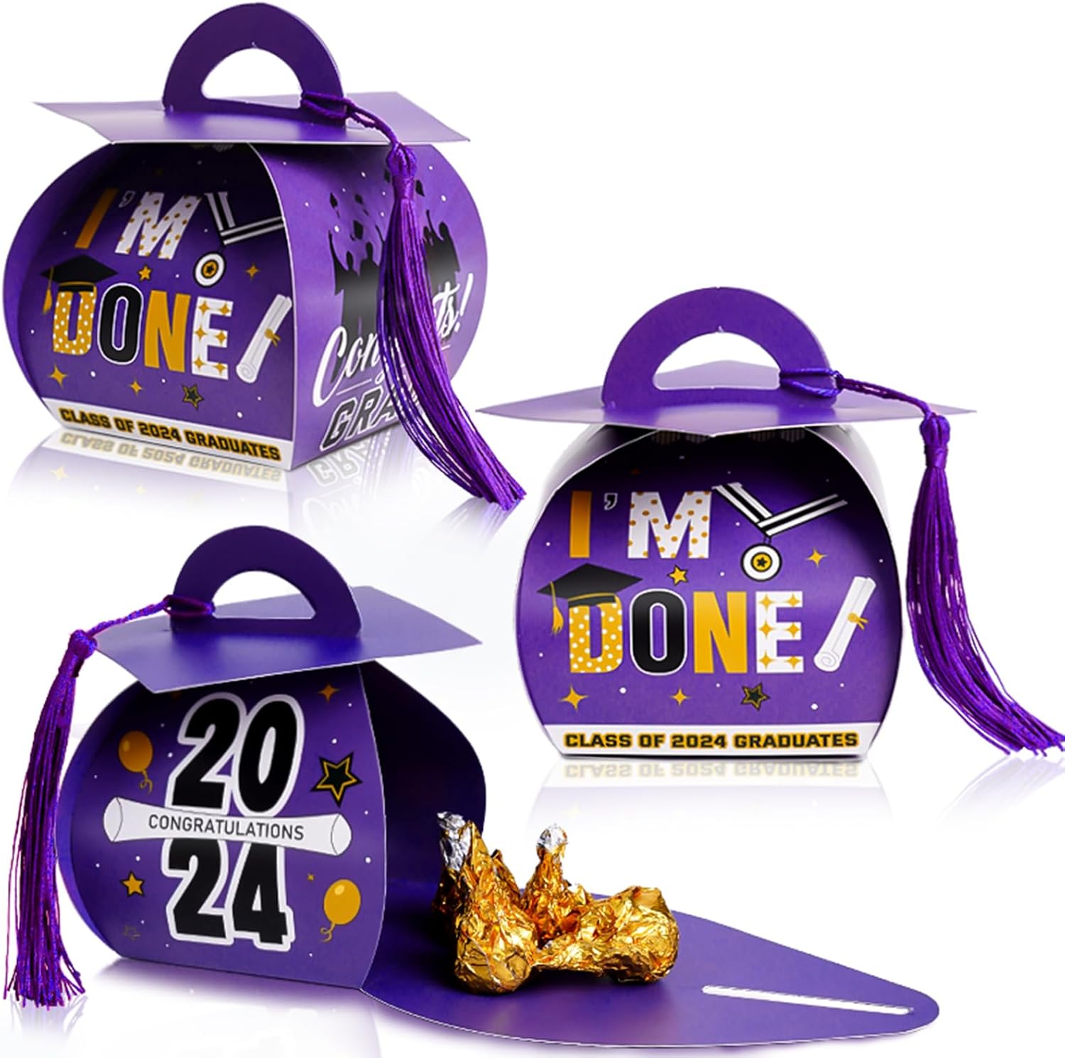 Amazon.com: Graduation Cap Gift Set - 30 Pcs Congrats Grad Candy Box ...