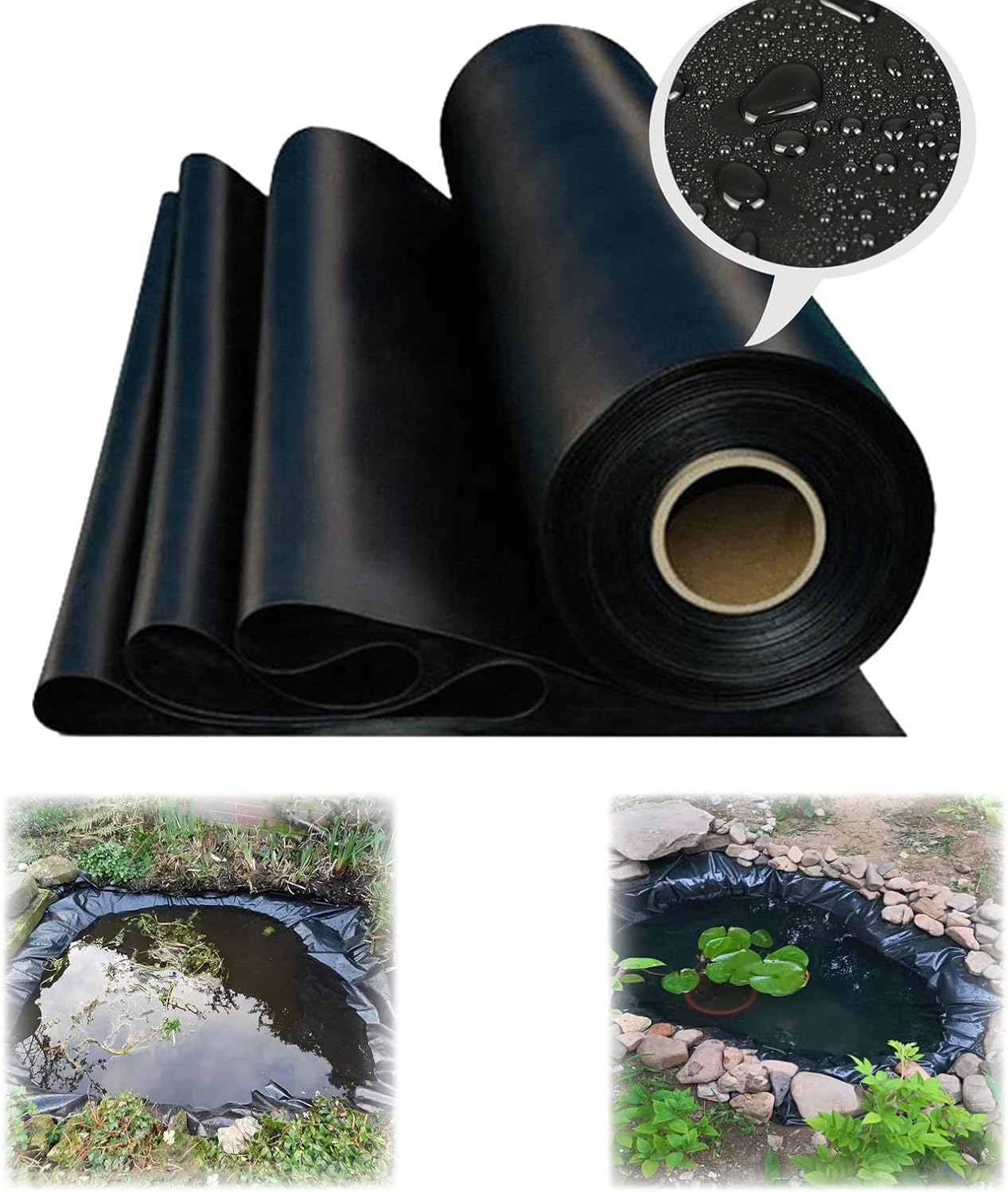 Amazon.com : Pond Liner 20 Mil/0.5mm HDPE Rubber Pond Skins Fish Pond ...