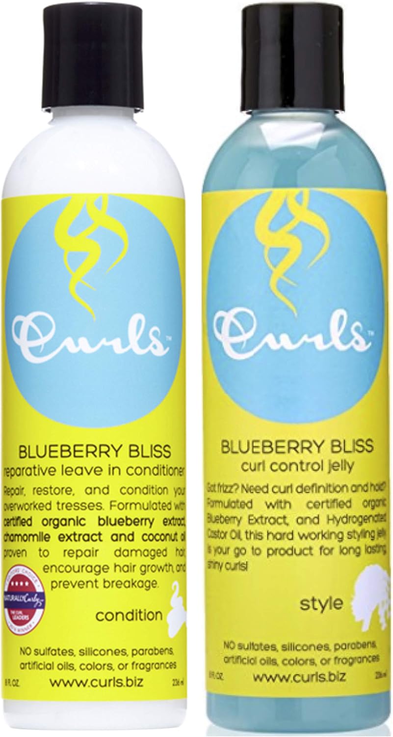Curls: Blueberry Reparative Leave in Conditioner 8oz, & Blueberry Bliss ...