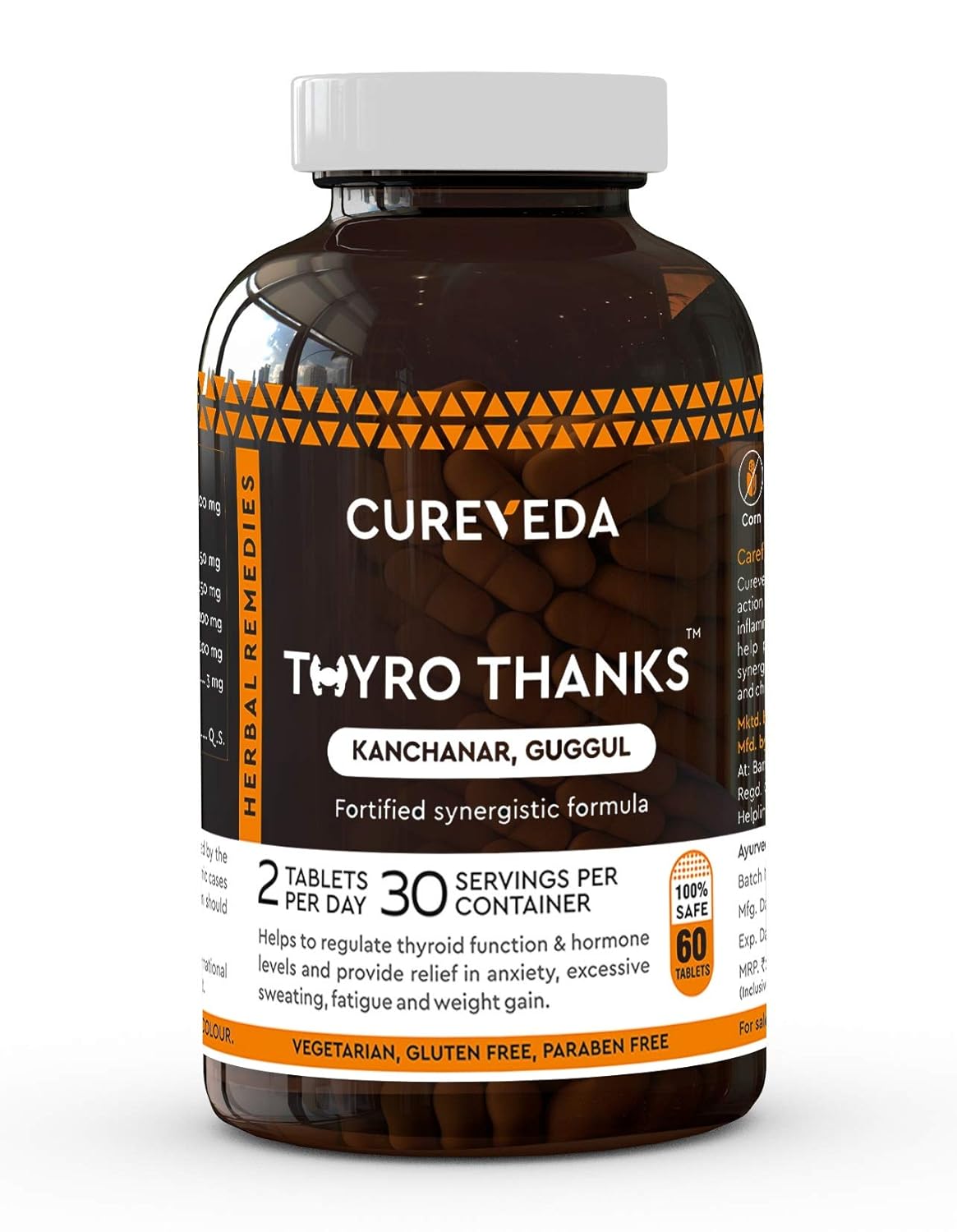 Buy CurevedaTM Herbal Thyro Thanks- Thyroid Support Supplement (60 Tabs ...