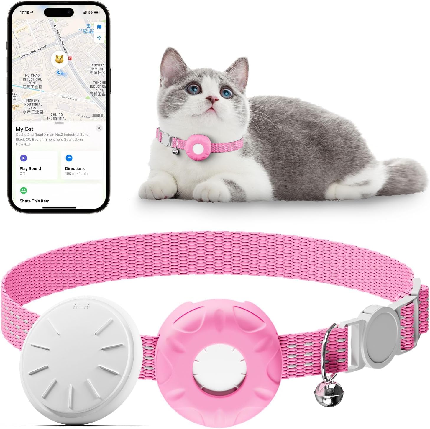 Amazon.com: Cat Tracker,Pet Tracker for Cats (Only iOS),Waterproof ...