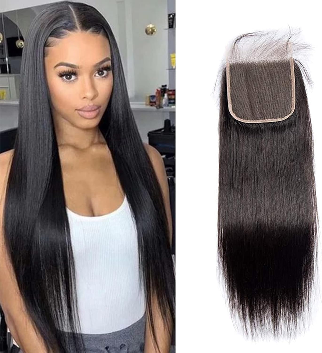 Amazon.com : 5x5 Closure Deep Wave Transparent HD Lace Closure 12A ...