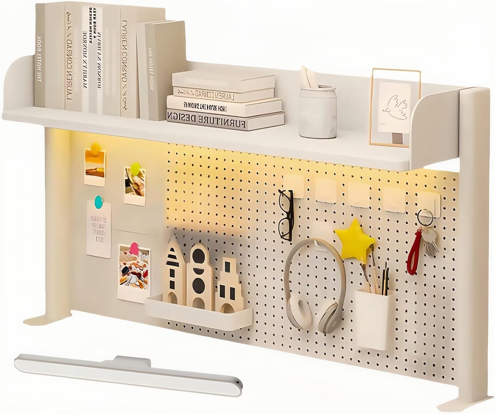 Amazon.co.jp: Lasola机上ラック 卓上ラック 卓上本棚 デスク上置き棚 デスク上収納ラック有孔ボードが付き 小物入れ 書類 収納 オフィス事務用品 文房具 デスクシェルフ ...