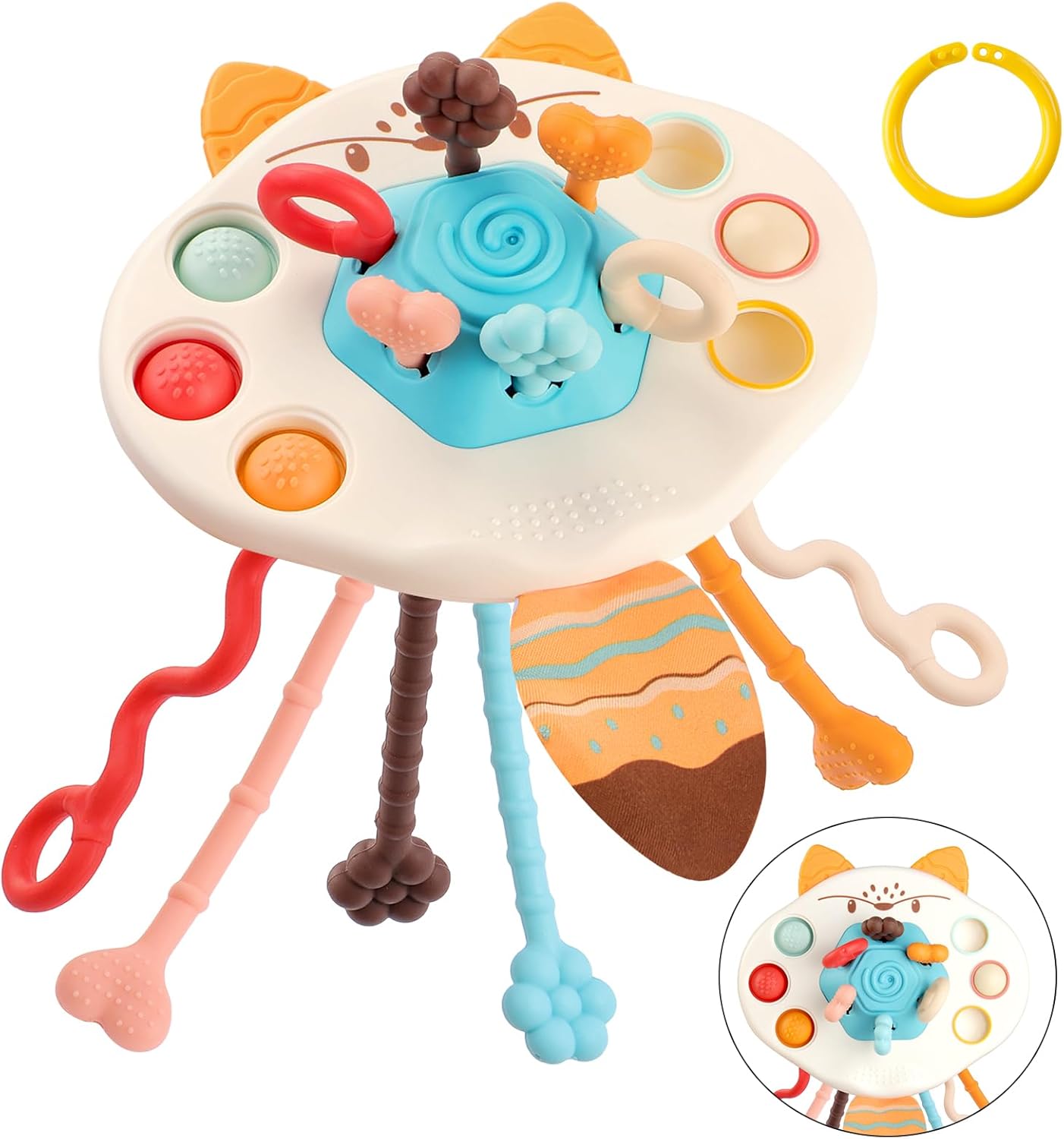 Amazon.com: BEBOAN Montessori Pull String Toys Food Grade Silicone ...