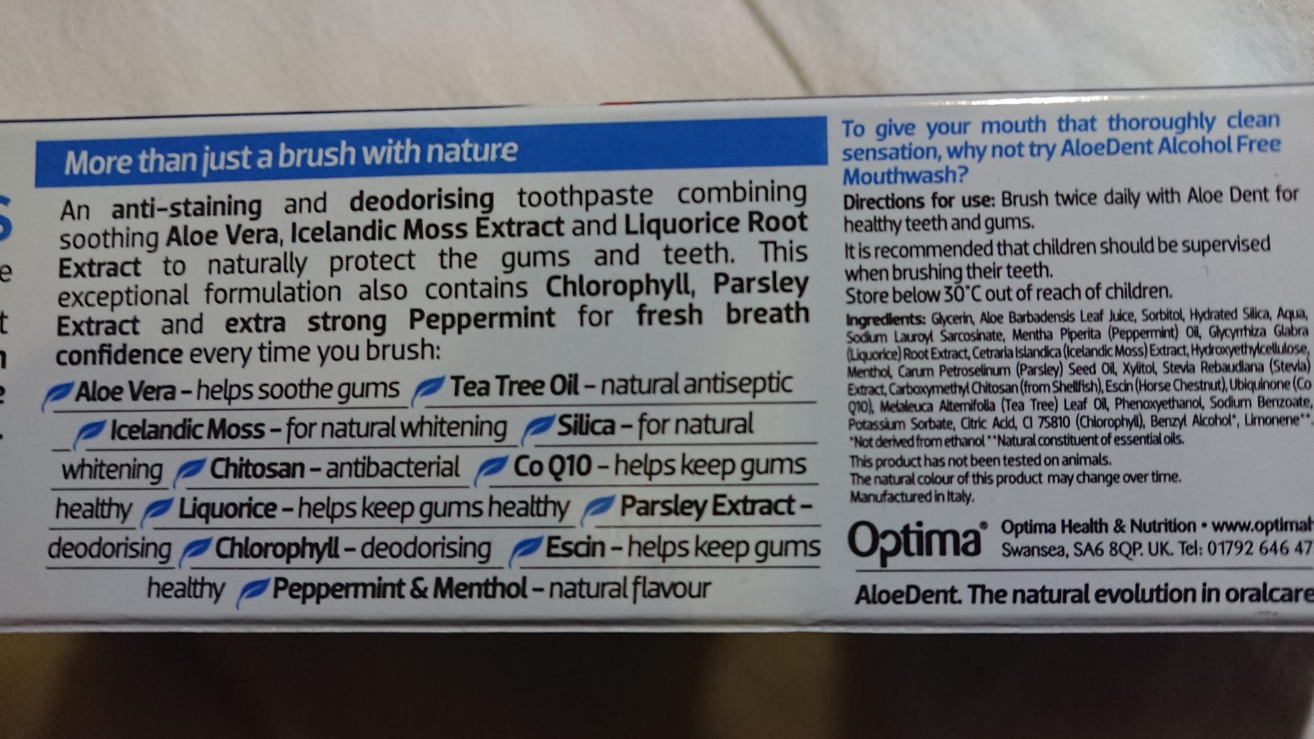 Aloe Dent Smokers Toothpaste : Amazon.co.uk: Health & Personal Care