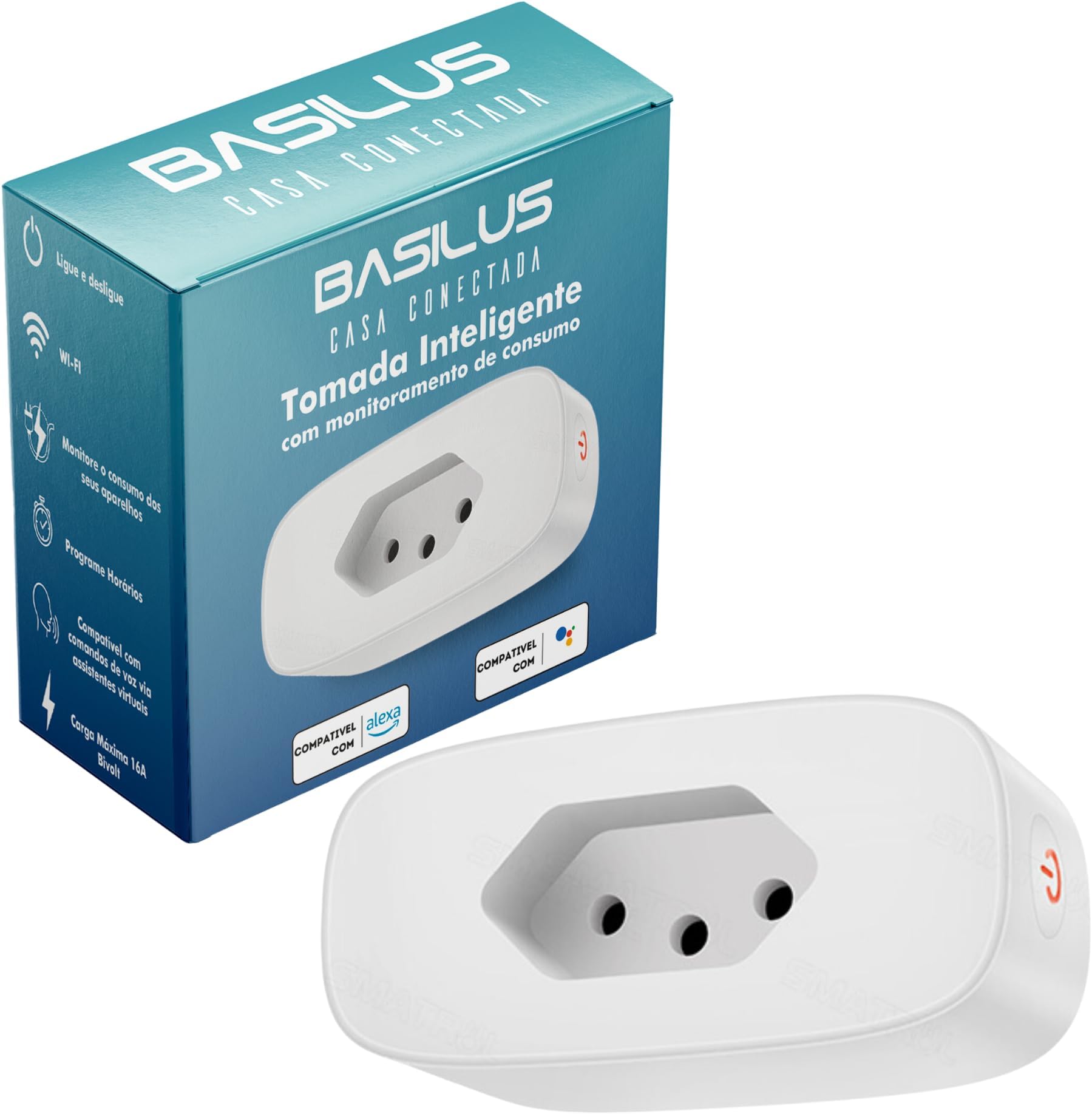 Tomada inteligente Smart Wifi Automação Bivolt Timer Adaptador Plug ...