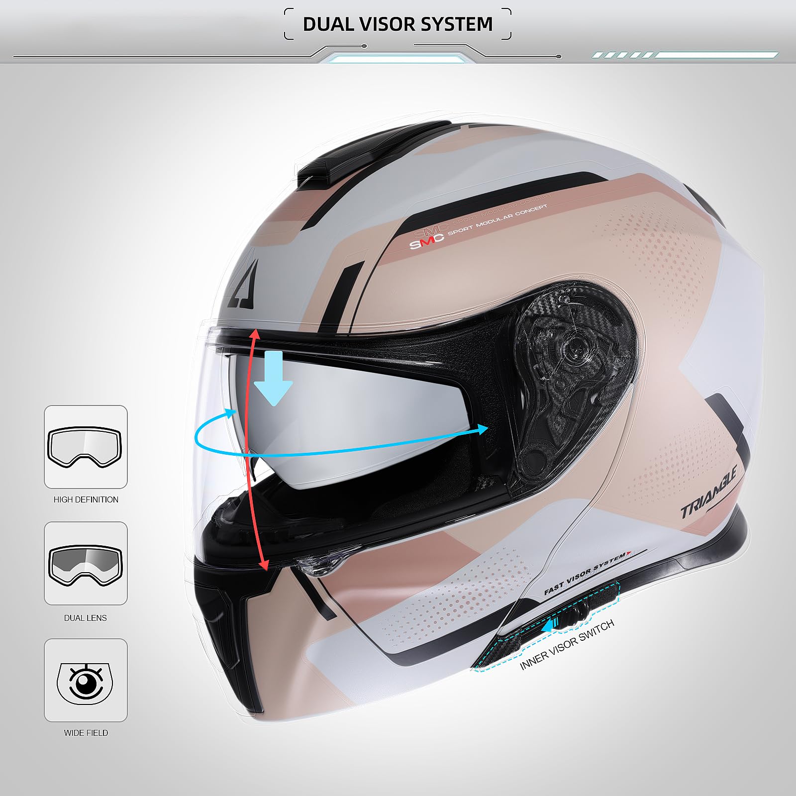 Snapklik.com : Modular Motorcycle Helmets Full Face Helmet Flip Up Dual ...