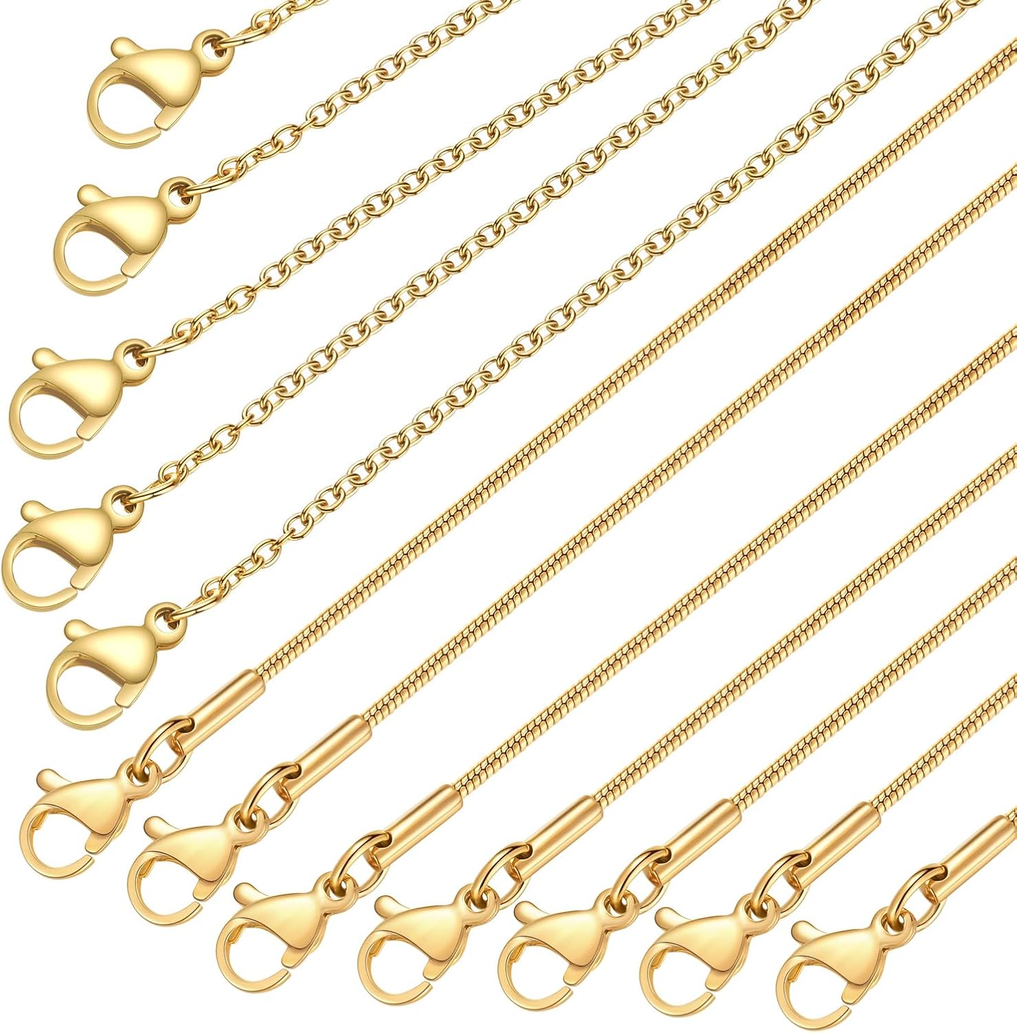 Amazon.com: 14Pcs Stainless Steel Chain for Jewelry Making LUCKYPADS ...