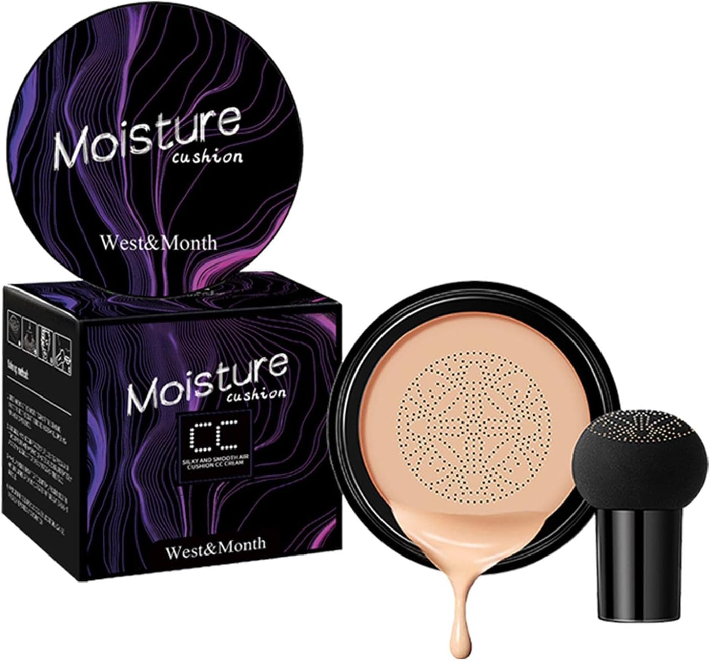 qwertyui Base de Maquillaje Air Cushion CC Cream Mushroomhead - Base de ...