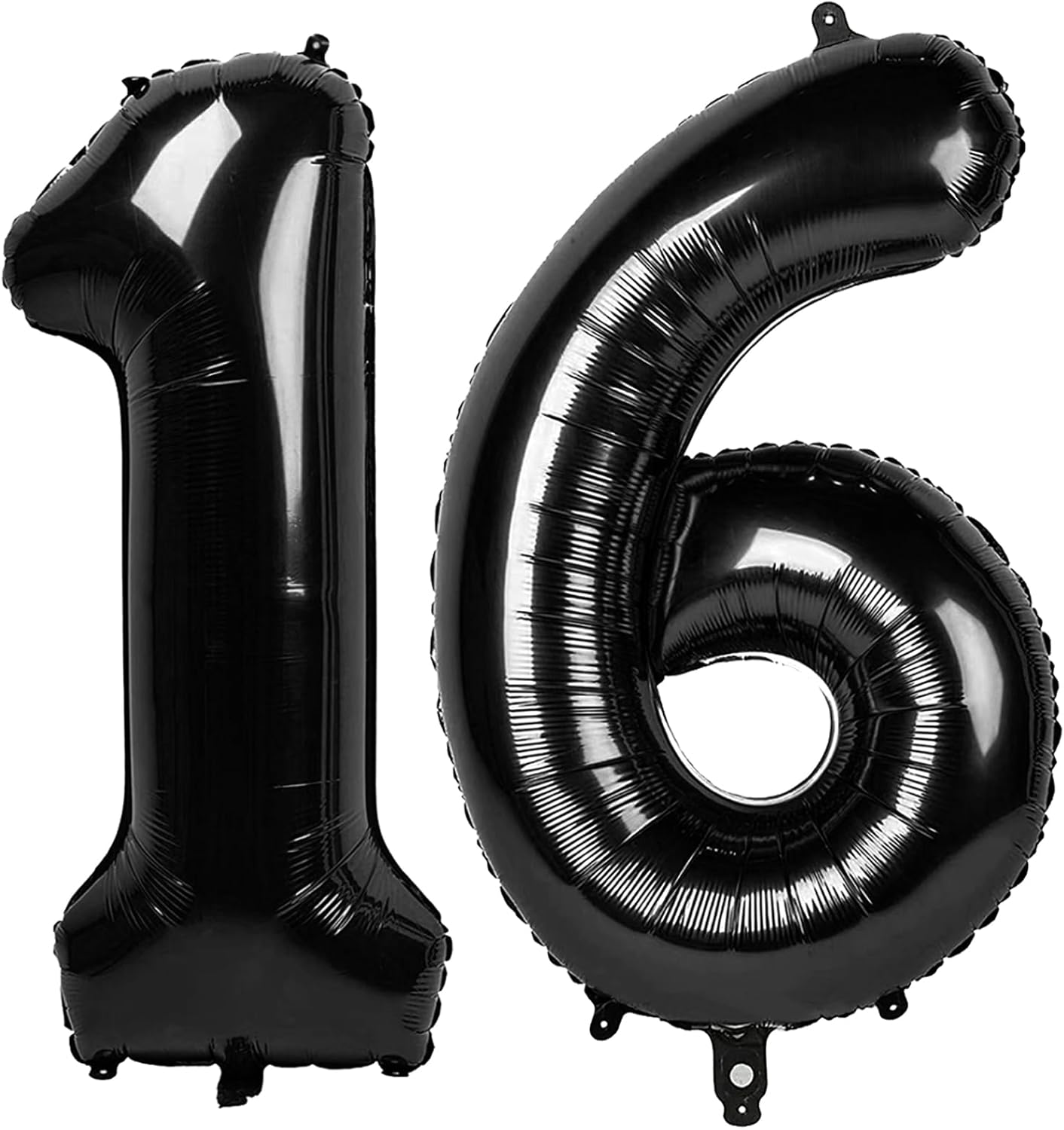 Amazon.com: Black Number 16 Balloon 40 Inch Big 61 Giant Jumbo Digit ...