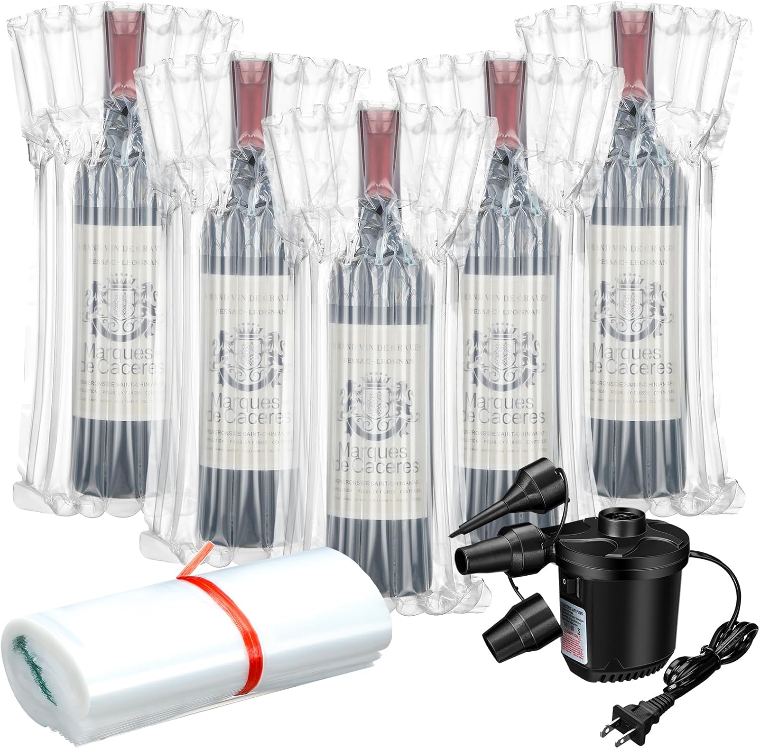 Amazon.com | Leriton 300 Pcs Wine Bottle Travel Protector Bags, Inflatable Air Column Packaging ...