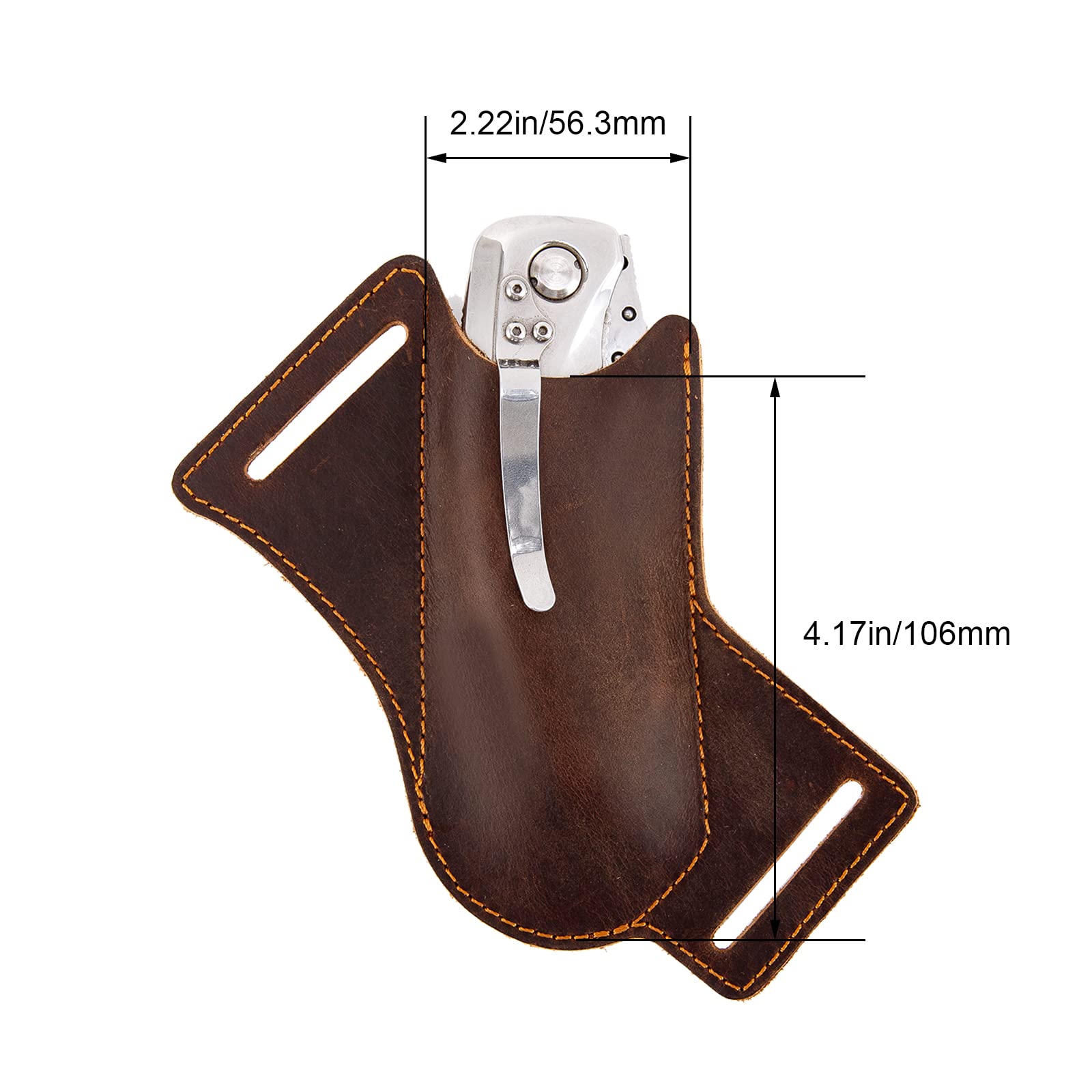 Snapklik.com : Leather Knife Sheath For Belt,Pocket Knife Holder,EDC ...