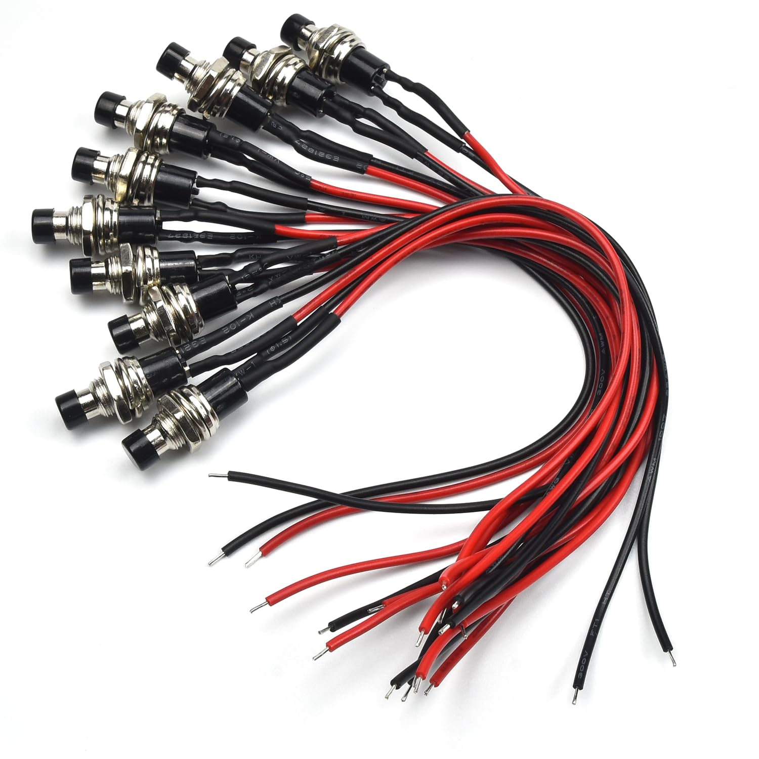 10 Pcs Mini Button Switch, SPST 2Pin ON/Off Push Button Horn Switch ...