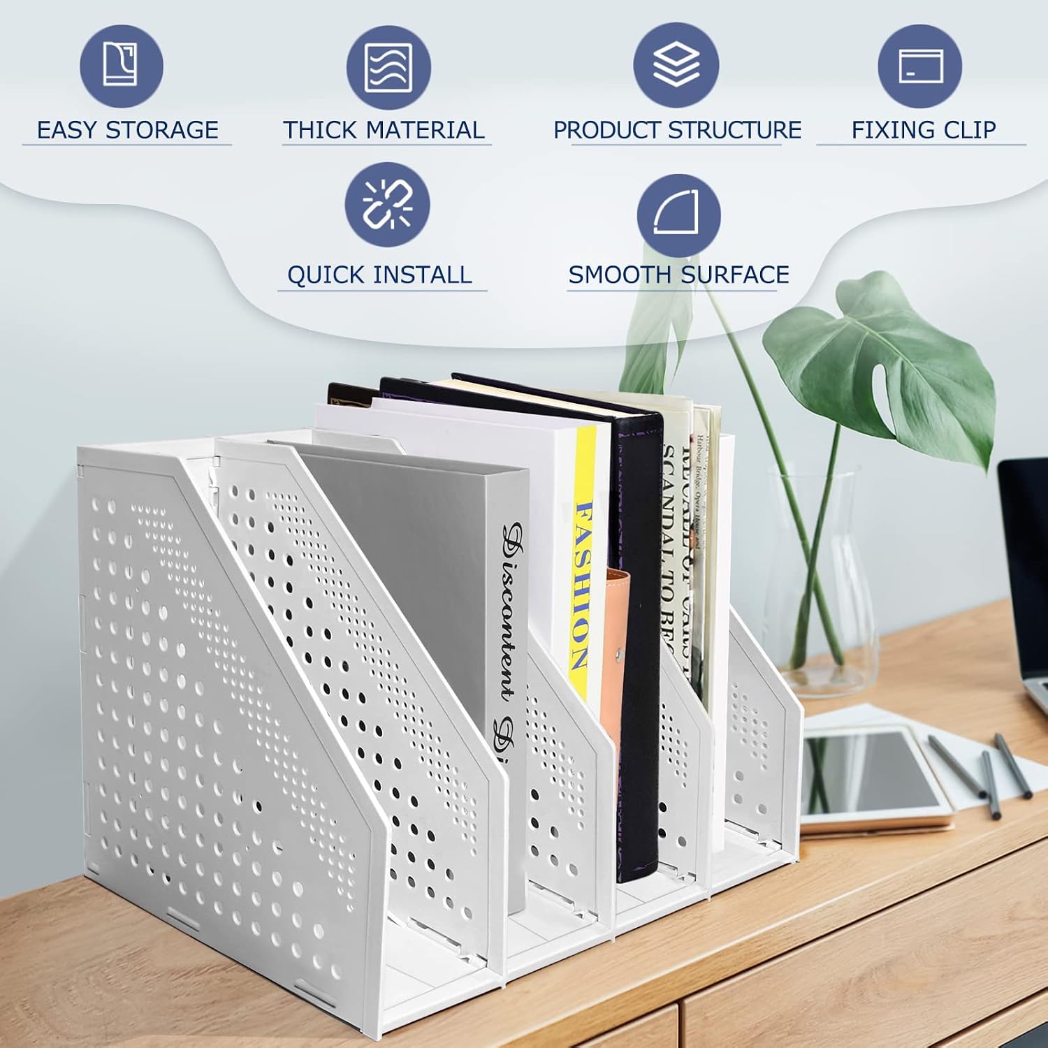 Buy ANSTEEP Magazine File Holder, Desktop Files Folder Magazine Rack ...
