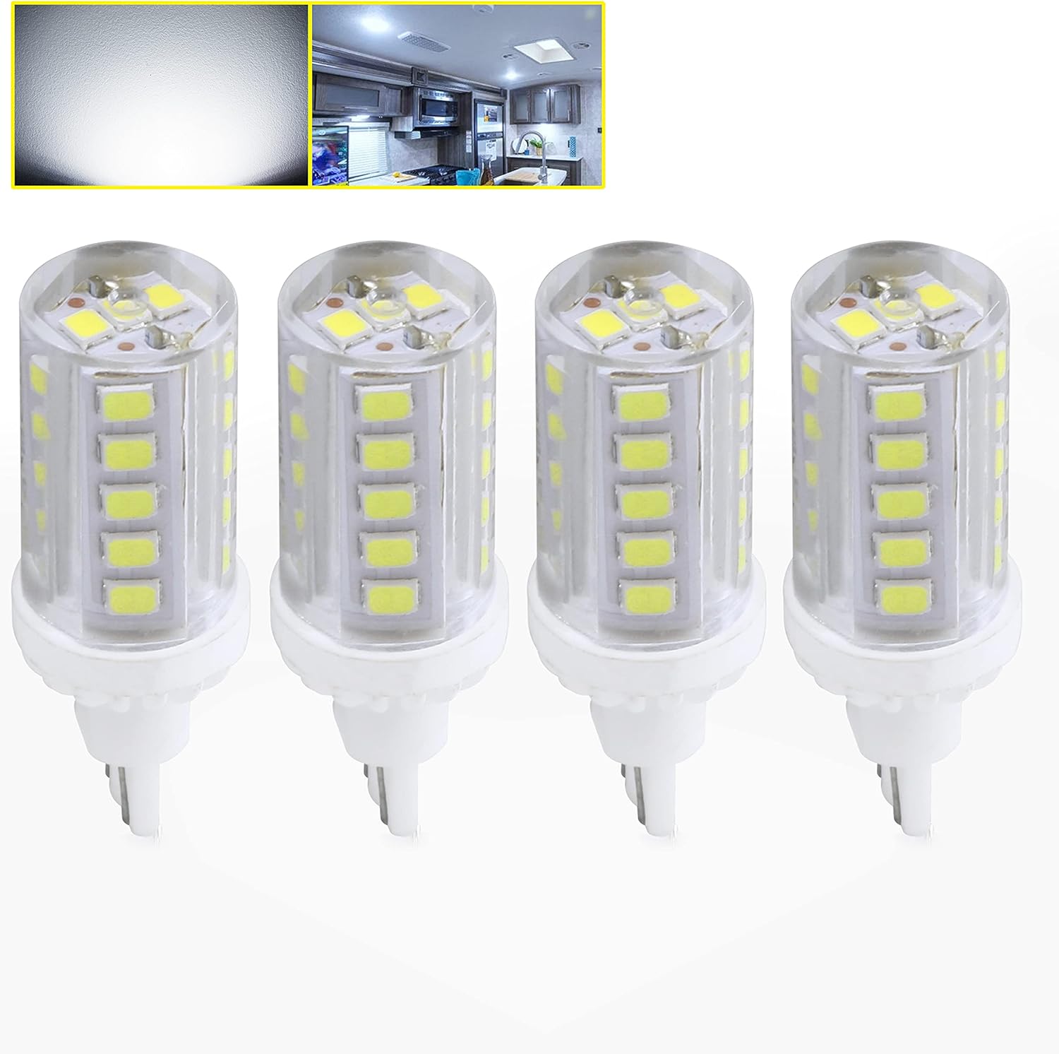 Amazon.com: Leisure LED 4 Pack RV LED Light Bulbs 450LM Cool White ...