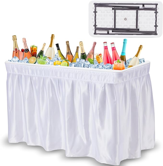 Amazon.com: Haddockway Folding Ice Cooler Table with Drain&Grid Frame ...
