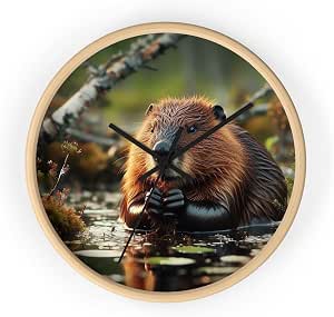 Premium Beaver Wall Clock - Freshwater Rivers and Forest Wetlands, 10in ...