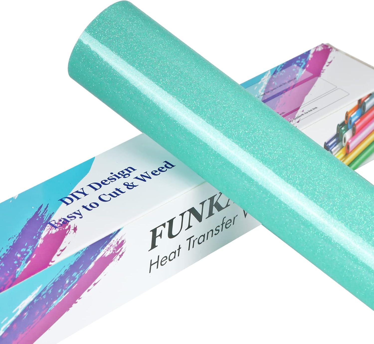 Amazon.com: FUNKAKA Glitter Fluorescent Light Blue HTV Heat Transfer ...