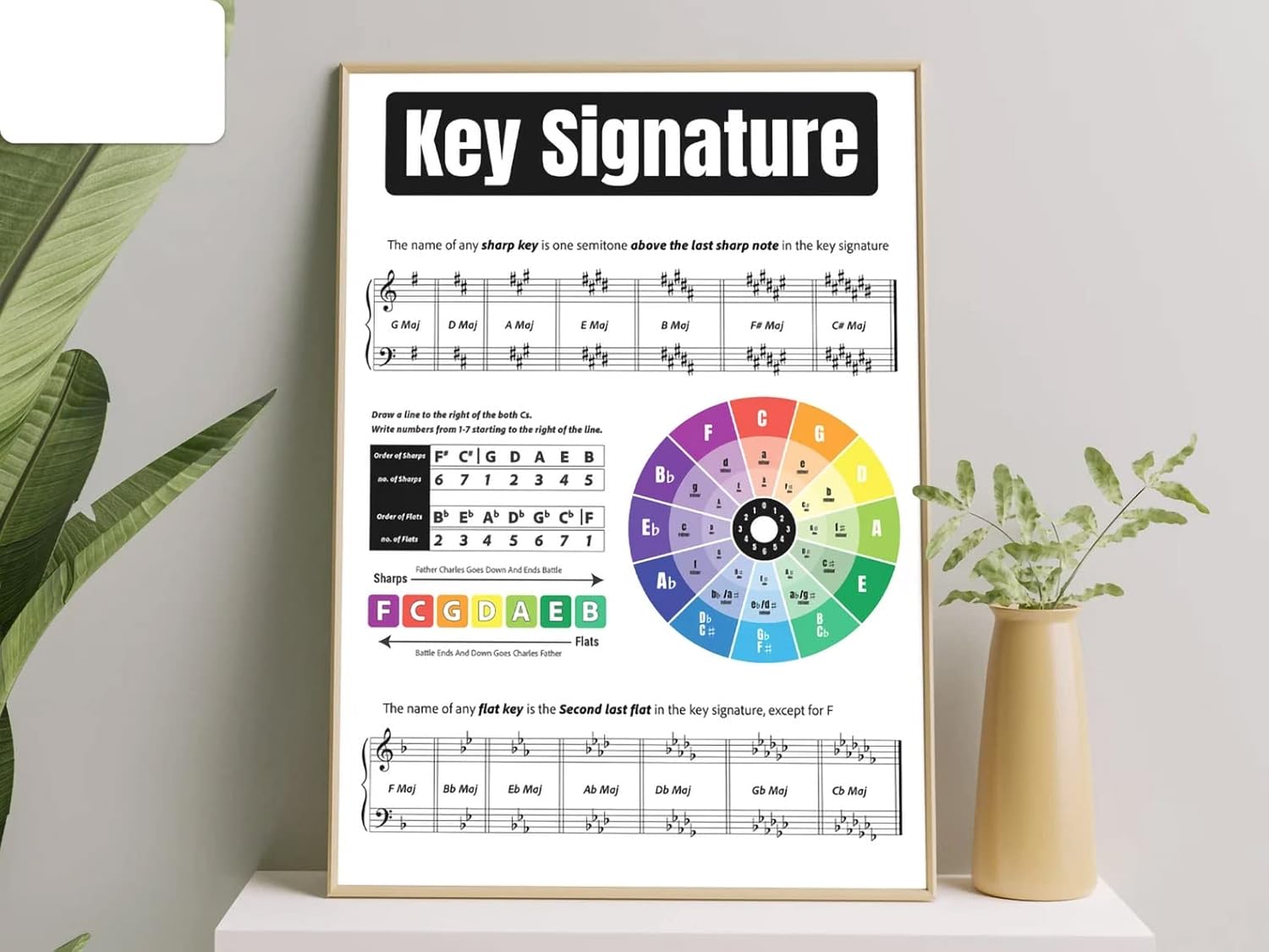 Amazon.com - Key Signature Music Theory Circle Of Fifths Sharps And ...