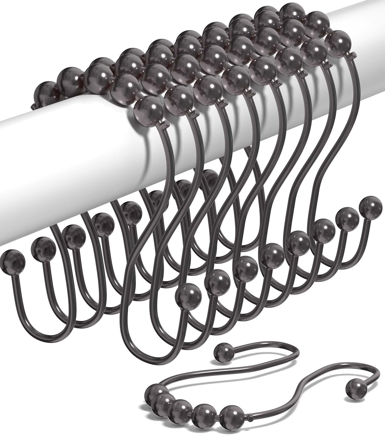 Amazon.com: Shower Curtain Hooks Rust Proof (Set of 12) - Stainless ...