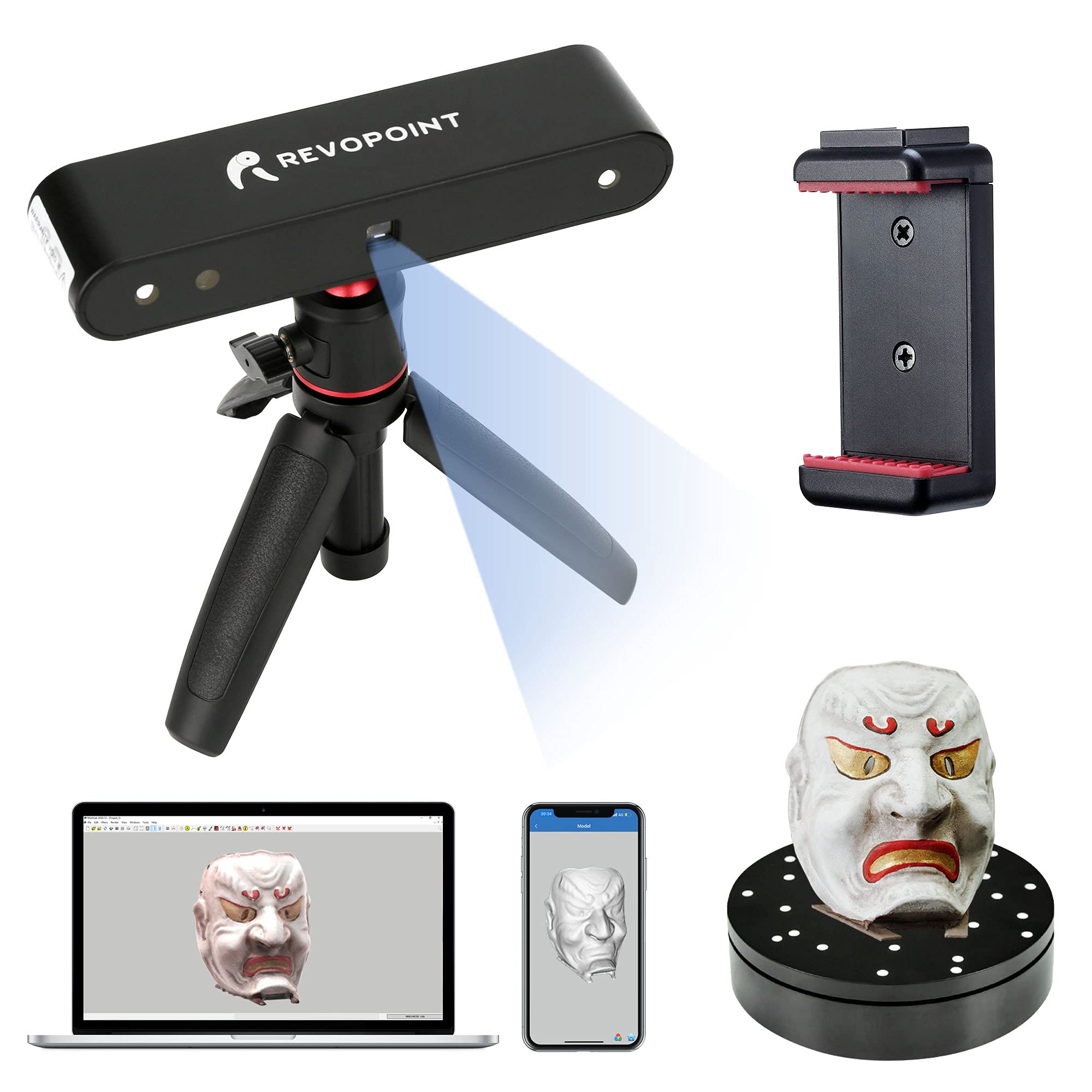 Buy Revopoint POP 3D Scanner with Turntable 0.3mm Accuracy 8 Fps Scan ...