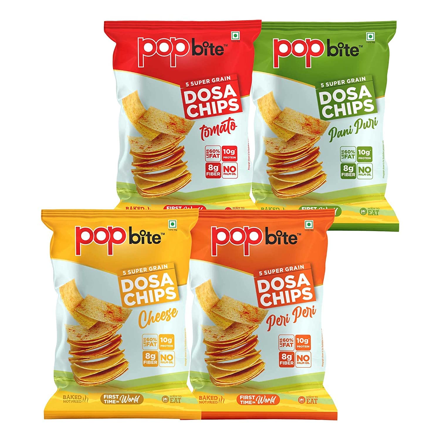 Pop Bite Dosa Chips All 4 Flavors | Crunchy, Tasty & Crispy Snack Chips ...
