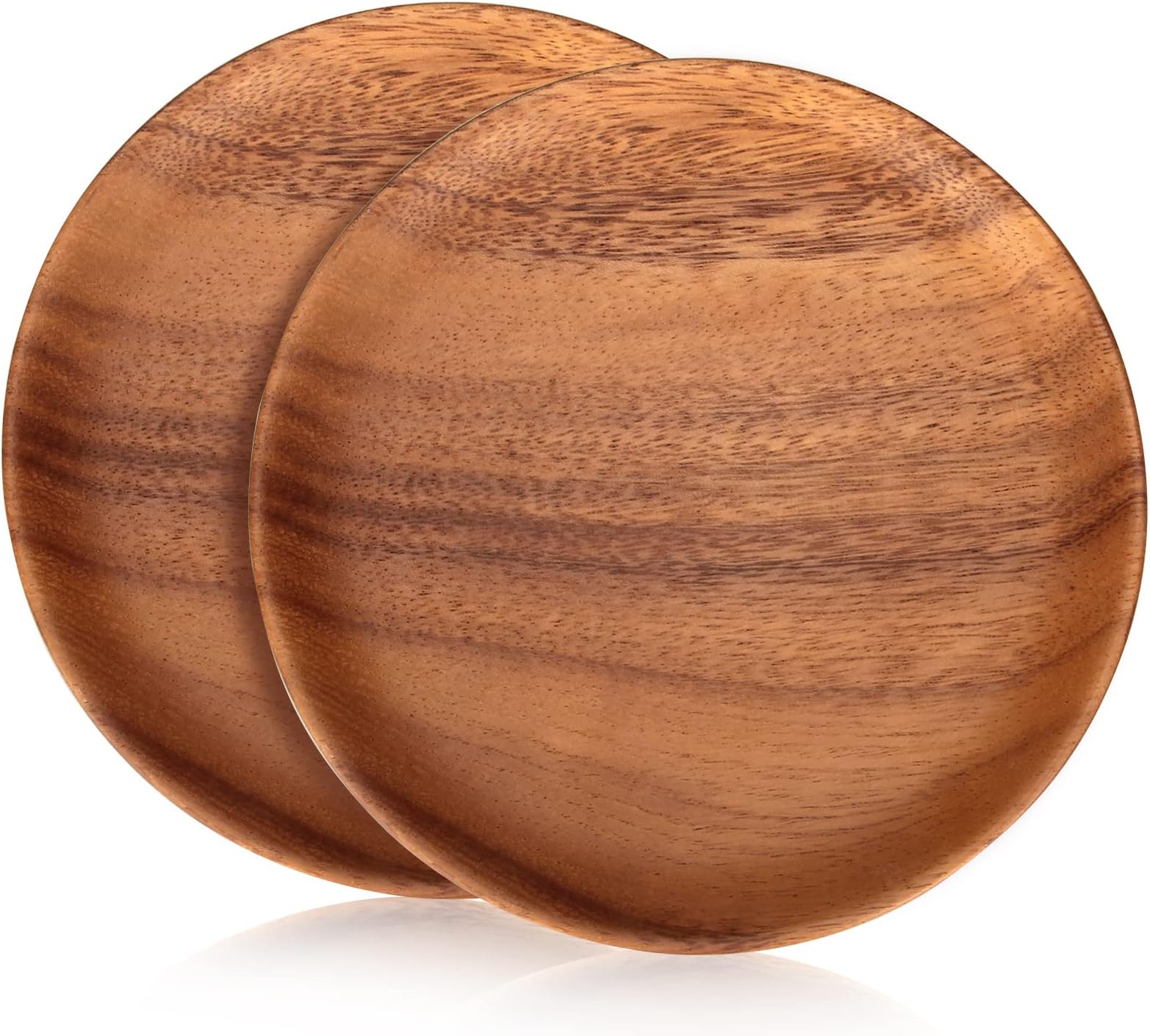 Amazon.com | WRIGHTMART Wood Plate Set of 4, Natural Rustic Acacia 10 ...