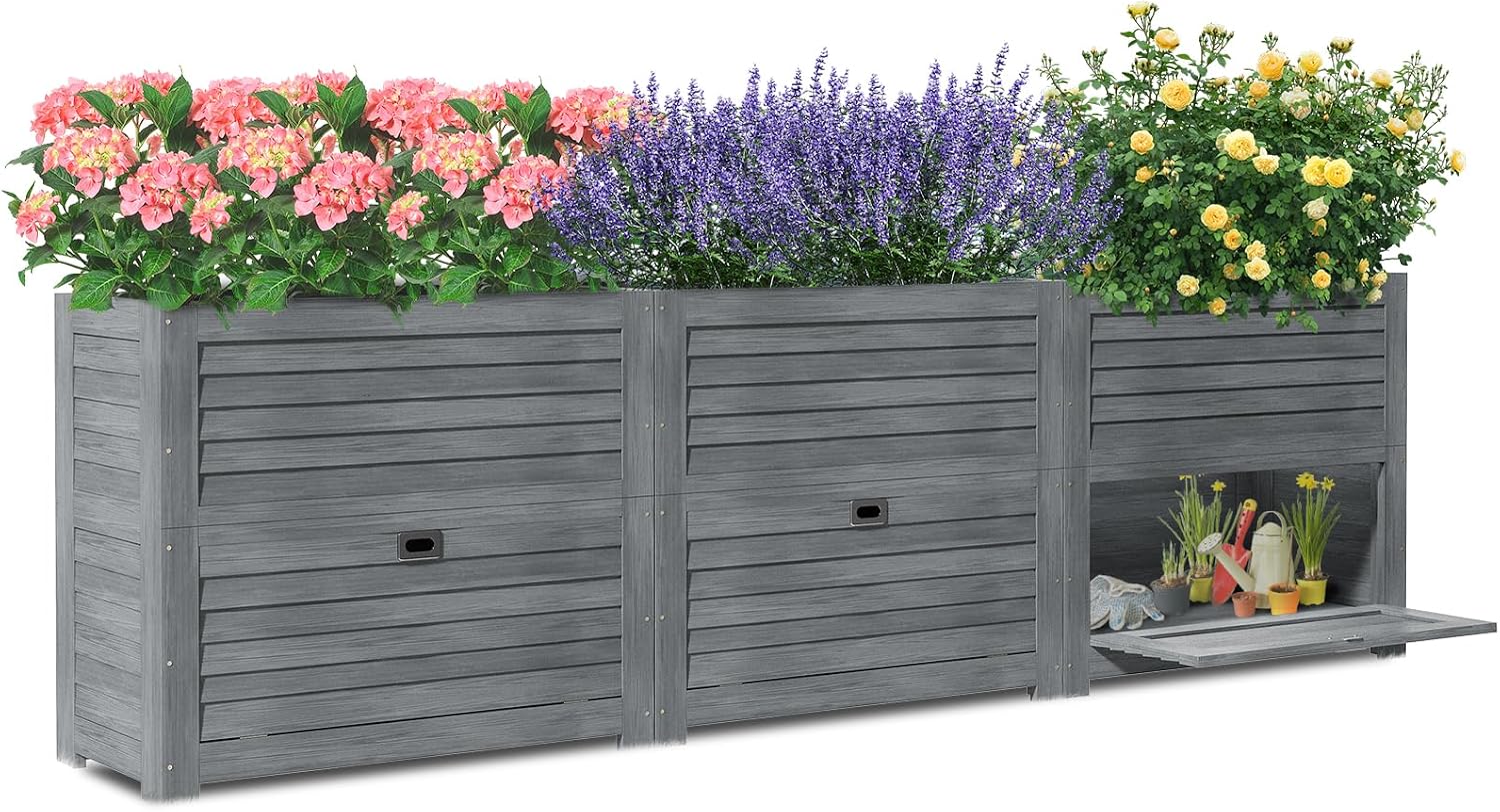 Amazon.com: UrGROWA Raised Garden Bed with Extra Storage Compartments ...