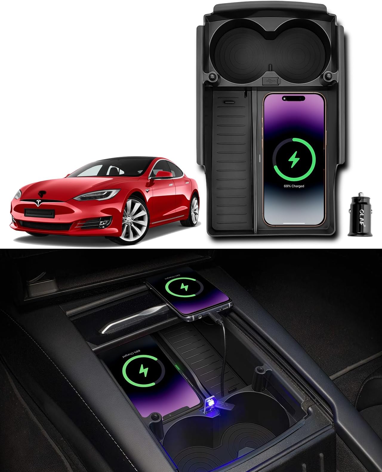 Amazon.com: 2016-2021 Tesla Model S/X Magsafe Wireless Phone Charger ...
