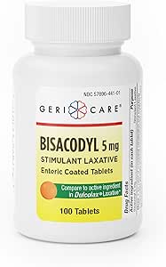 GeriCare Bisacodyl 5 mg Laxative Coated Tablet | Generic for Dulcolax ...