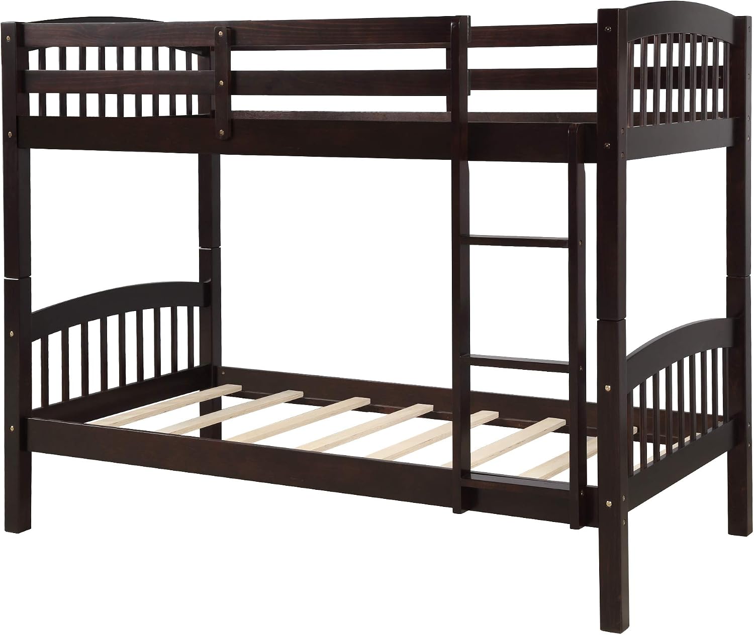 Amazon.com: GHEDA Solid Hardwood Twin Bunk Bed, Bunk Beds with Ladder ...