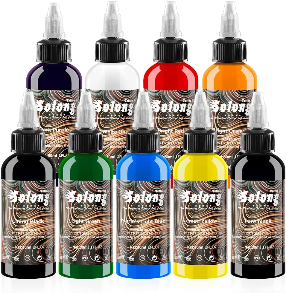 Amazon.com: Tattoo Ink Color Set,Solong Tattoo Ink Set Easy to Mix ...