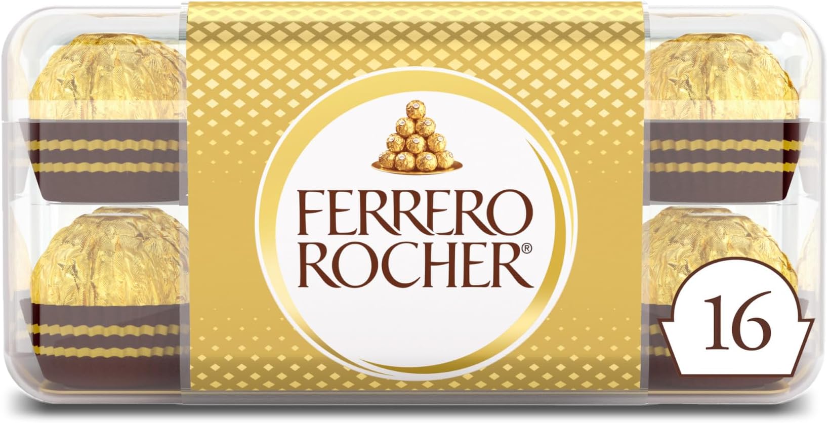 Amazon.com : Ferrero Rocher, 16 Count, Gourmet Milk Chocolate Hazelnut ...