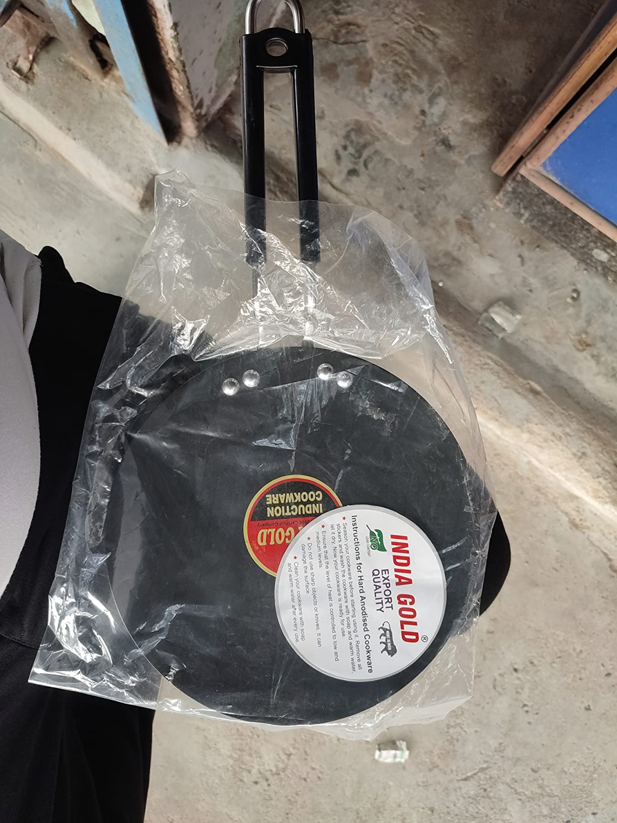 Buy INDIA GOLD 225mm Hard Anodized Induction Base Aluminium Roti Tawa ...