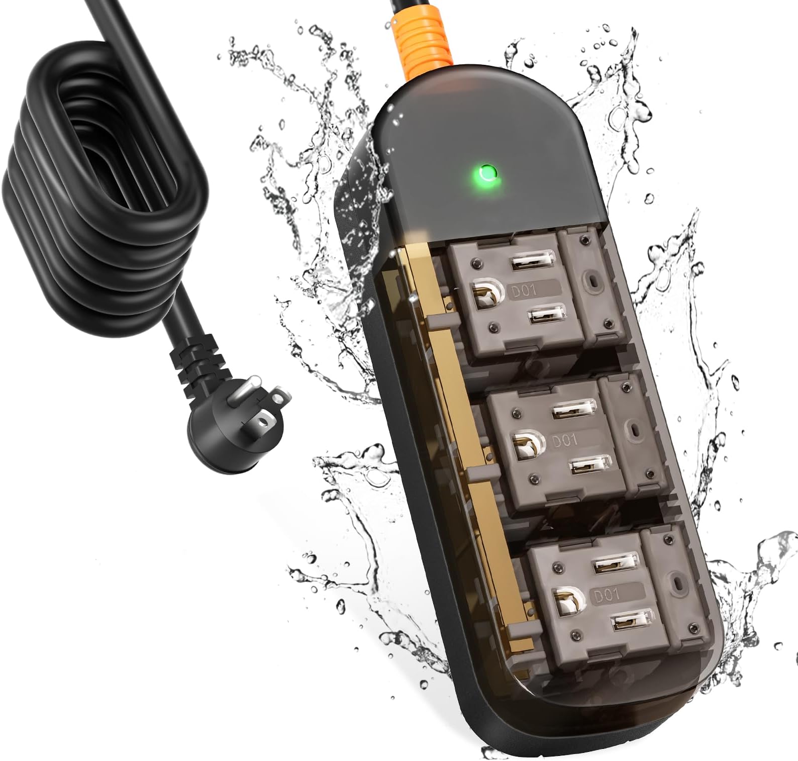 Amazon.com: Covozon 3ft Extension Cord, 3 Outlets Small Power Strip ...