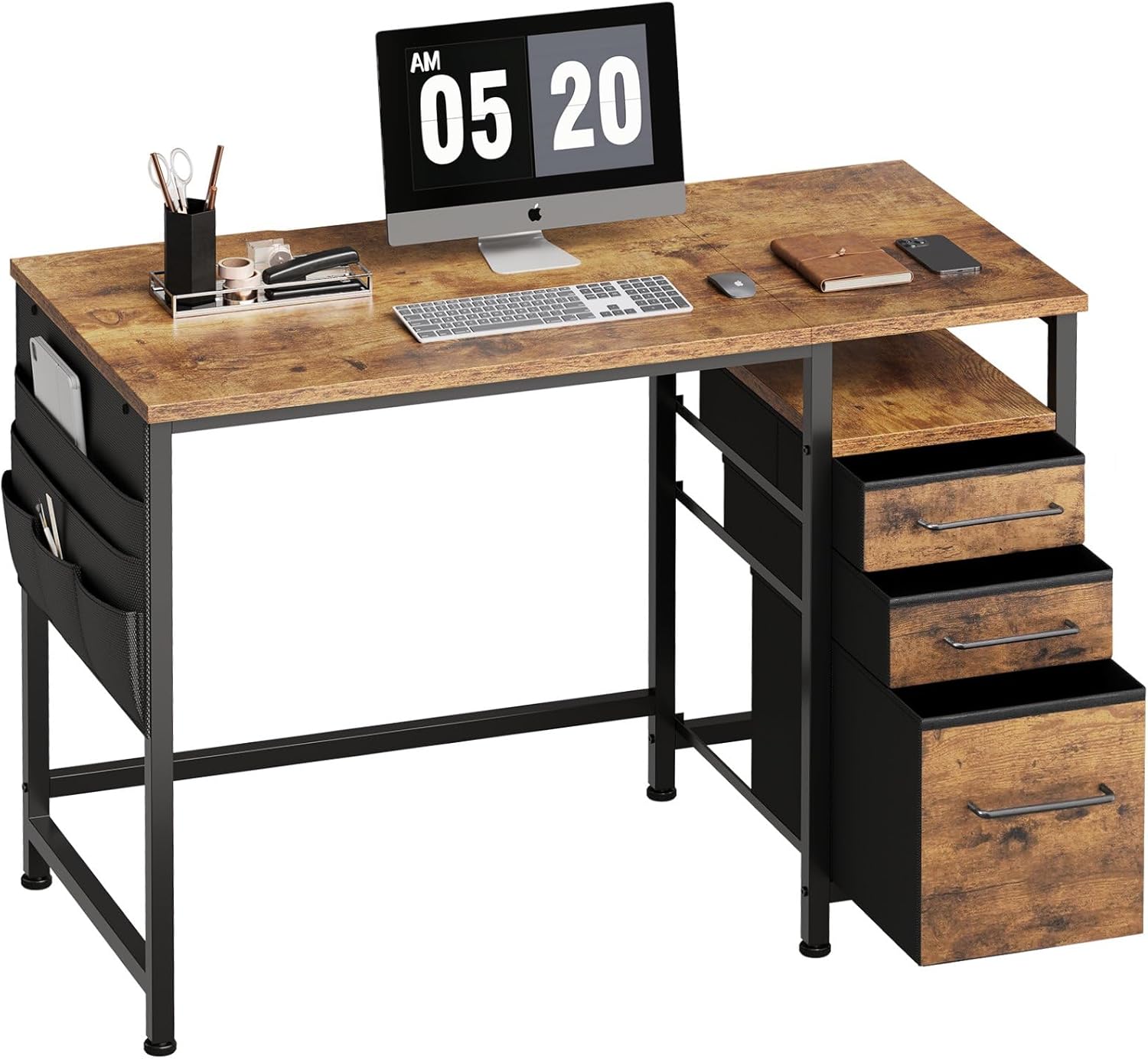 Amazon.com: Maihail Maihail Small Desk with Drawers, 40 inch Computer ...